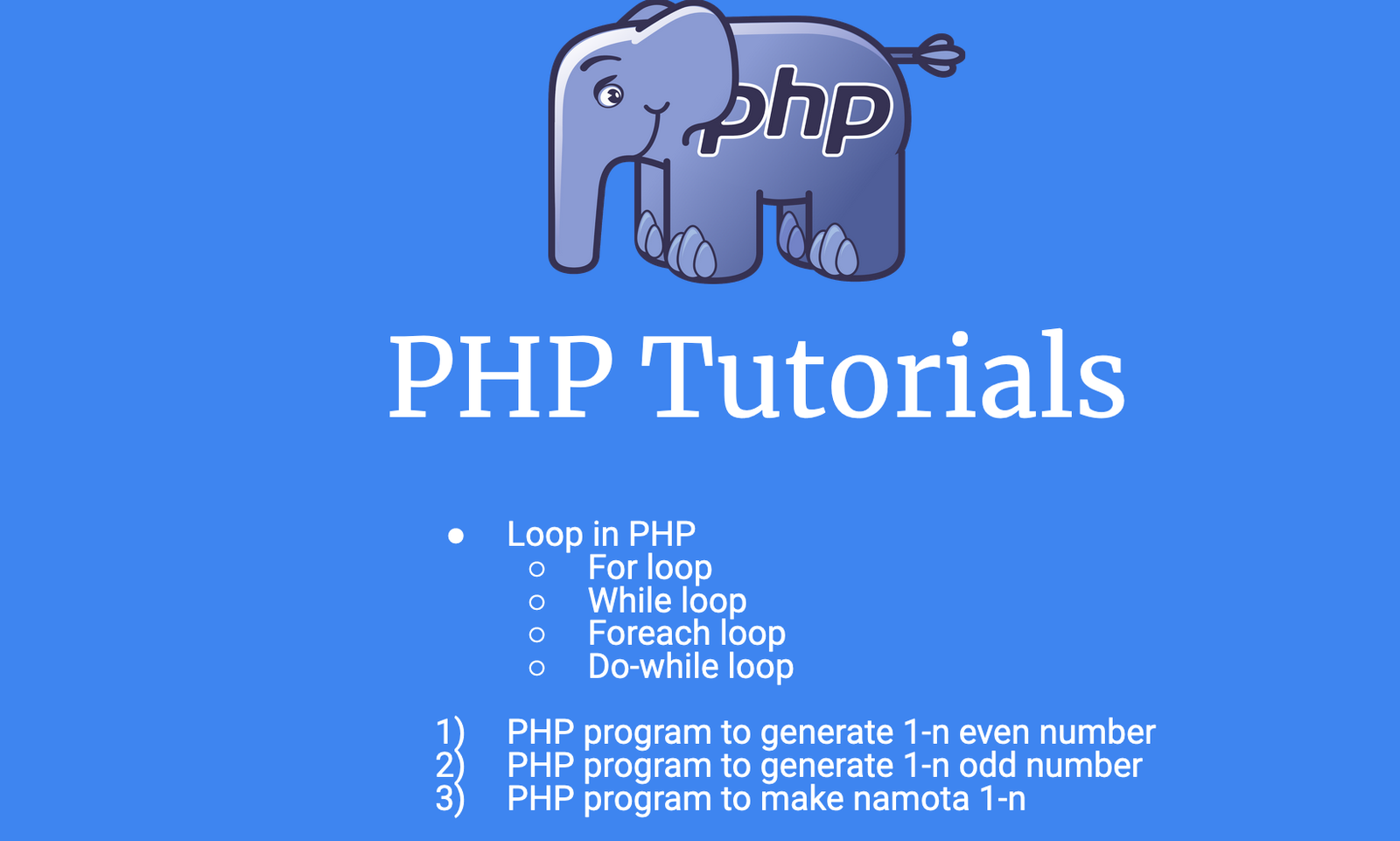 Loops In PHP For While Foreach Do while DevsEnv